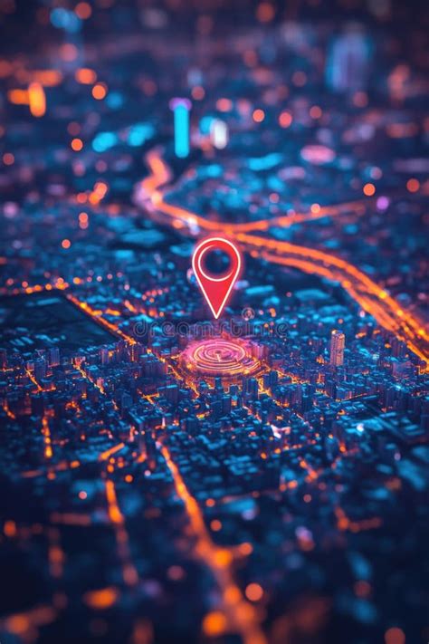 A Map With A Single Red Pin Marking A Specific Location Stock Image Image Of Navigation