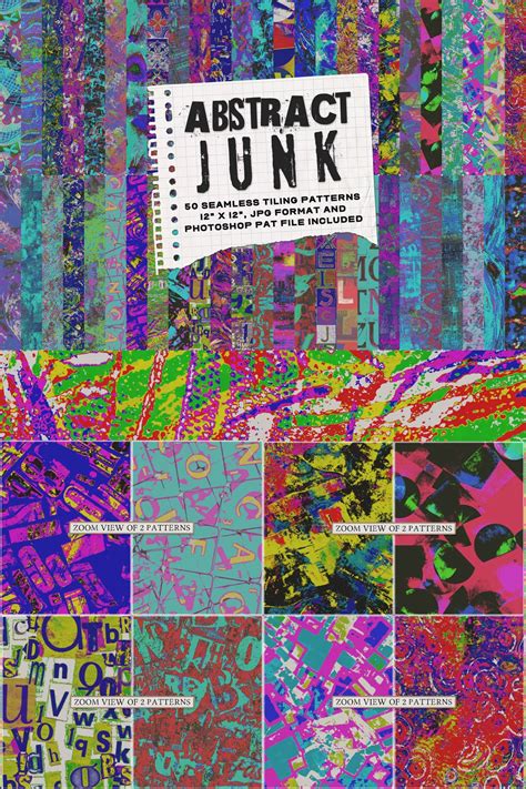 Abstract Junk Seamless Tiling Patterns