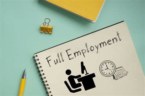 Full Employment Is Shown Using The Text Stock Image Image Of Parttime