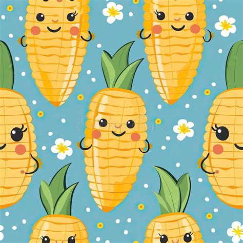 Cute Corn Background Adorable Corn Background Sweet Corn Pattern Stock
