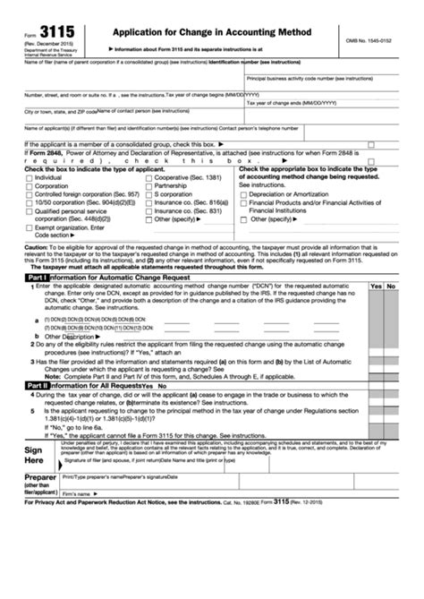 Fillable Form 3115 Printable Forms Free Online