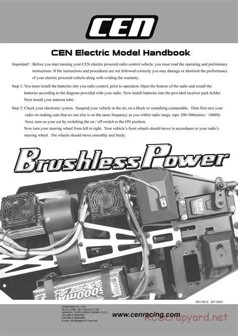 Cen Matrix5 E Hm Manual Handbook 5017 • Rcscrapyard Radio