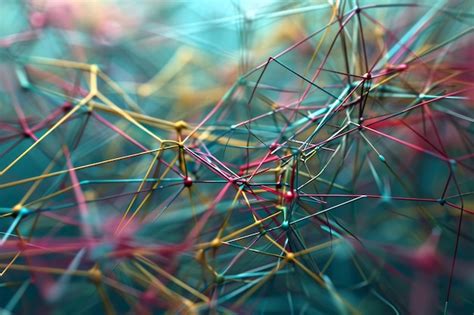 A Neural Network Visualized With Colorful Lines Ai Generated Premium Ai Generated Image