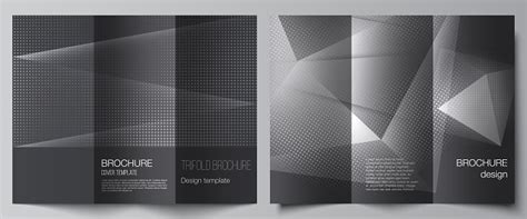 삼중 브로셔 전단지 레이아웃 책 디자인 브로셔 커버 광고 모형을위한 디자인 템플릿을 커버의 벡터 레이아웃 회색 점 추상 그라데이션 배경하프 톤 점선 배경 접힌에 대한 스톡