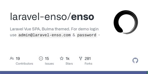Github Laravel Ensoenso Laravel Vue Spa Bulma Themed For Demo