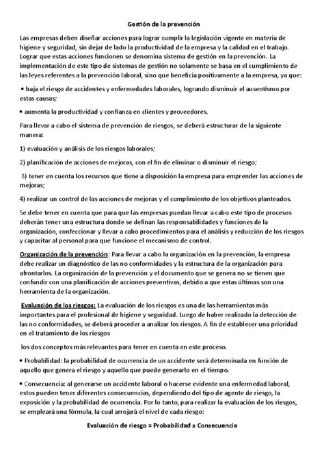 Resumen Completo Del Modulo 3 Seguridad E Higiene Laboral Gestión De