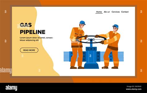 Gas Pipeline Vector Oil Enegry Russia Block Sanction Crisis Gas Pipeline Web Flat Cartoon