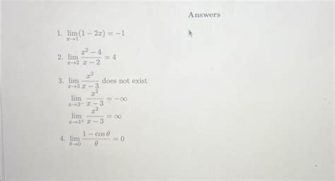 Solved Introduction To Limits In The Following Exercises Chegg