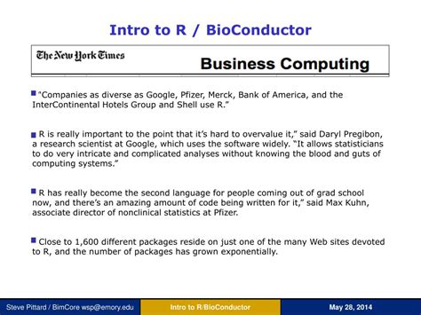 PPT Intro To R BioConductor PowerPoint Presentation Free Download ID 835537