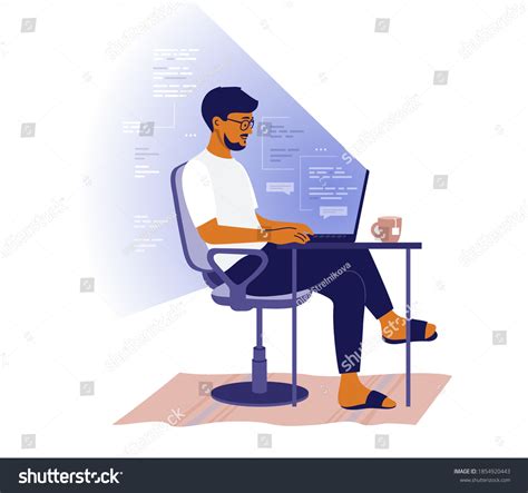 Backend Frontend Developer Coding Chatting By Stock Vector Royalty