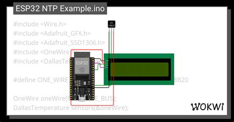 Esp32 And จอlcd And Ds18b20 2 Wokwi Esp32 Stm32 Arduino Simulator