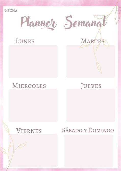 Planificador Semanal Floral Planner