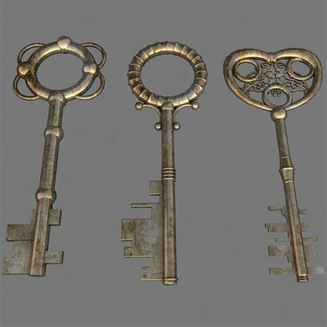 열쇠와 자물쇠 3d 모델 69 Max Obj Free3d
