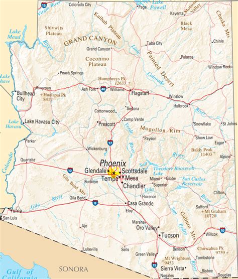 Cities In Az Map At Caren Knuckles Blog