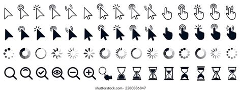 Set Flat Cursor Icons Hand Arrow Stock Vector Royalty Free 2280386847