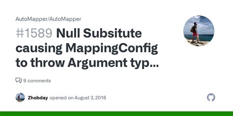 Null Subsitute Causing Mappingconfig To Throw Argument Types Do Not Match · Issue 1589