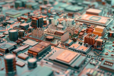 Closeup View Of A Highly Detailed Circuit Board Showcasing The Intricate Components And