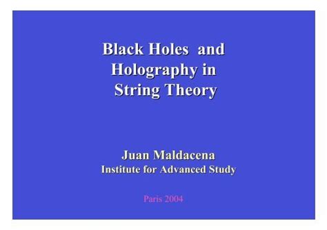 Black Holes And Holography In String Theory Strings 2004