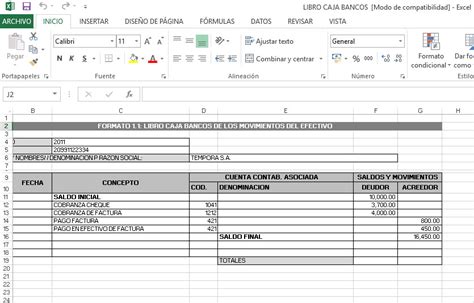 Descargar Plantilla Excel Libro Caja Bancos