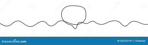 Continuous Line Drawing Of Speech Bubble Linear Drawing Of A Speech Bubble Stock Vector