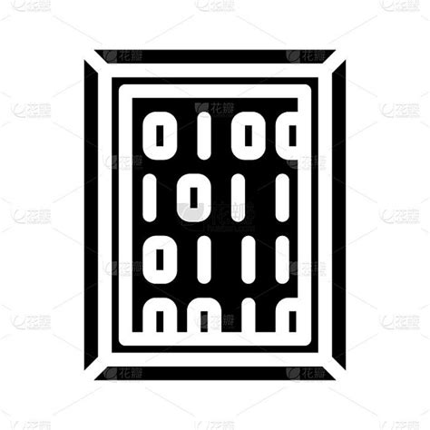 数字图片字形图标矢量插图