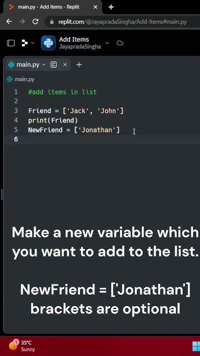 Add Items In A List In Python Coding Python Pythoncoding Trending Shrots Easy List