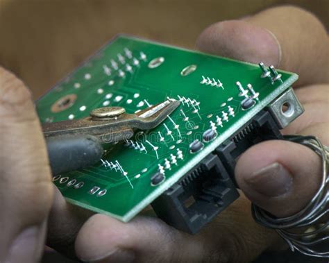 Wire Cutters Clipping Bottom Of Circuit Board Stock Image Image Of Clipping Industry