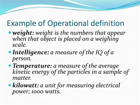 Operational Definition