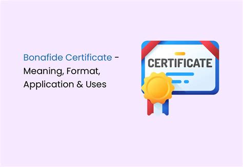 Bonafide Certificate Meaning Format Application And Uses