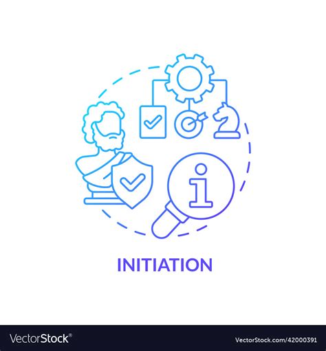 Initiation Blue Gradient Concept Icon Royalty Free Vector