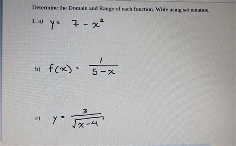 Solved Determine The Domain And Range Of Each Function Chegg