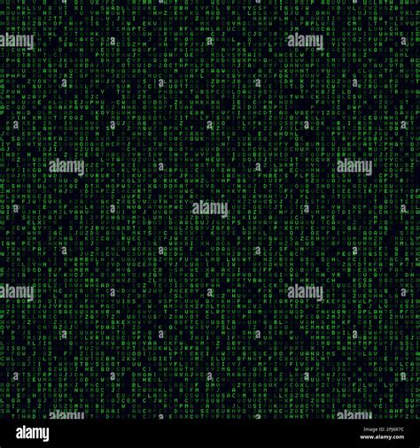 Futuristic Tech Background Green Filled Alphabet Letters Background Big Sized Seamless Pattern