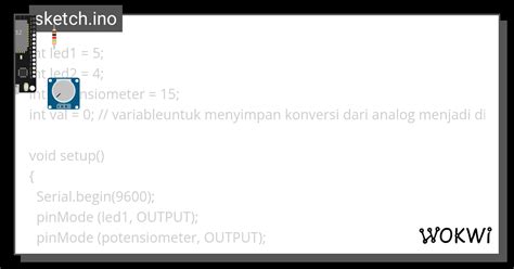 Menyalakan Lampu Denagn Potensio Wokwi Esp32 Stm32 Arduino Simulator