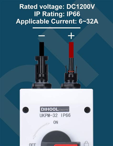Buy 32 DC 1000V 2 Input 1 Output PV Disconnect Switch Multiple Types Optional IP66