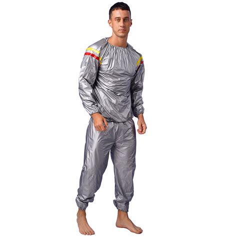 Unisex Sauna Suit Pvc Fitness Sweating Sauna Suit With Stripes Pp