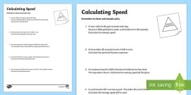 Calculating Speed Worksheet KS Physics Beyond Secondary