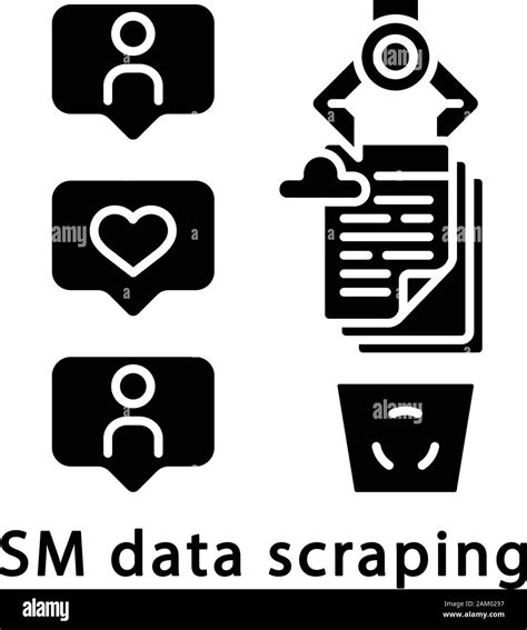 SM Data Scraping Glyph Icon RPA Hat History Archiving Cloud Storage Automatic Cleaning