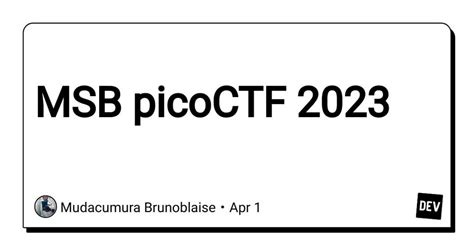 Msb Picoctf 2023 Rdevto