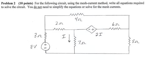Solved Problem Points For The Following Circuit Chegg