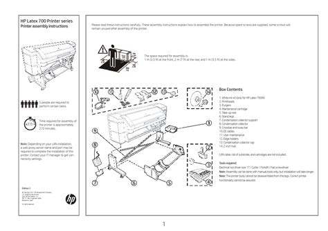 Hp Latex 700 Printer Series Assembly Instructions And User Guide