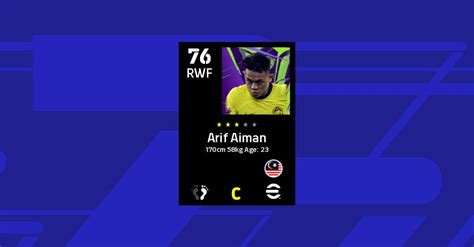 Statistiques De Arif Aiman Hanapi No Efootball 2022