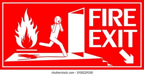 Fire Exit Sign Running Human Figure Stock Vector Royalty Free