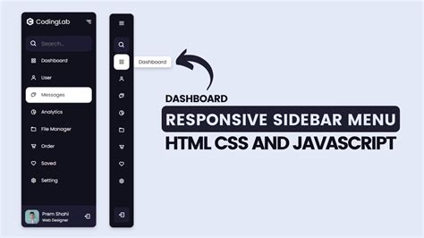 Responsive Side Navigation Bar In Html Css Javascript Artofit