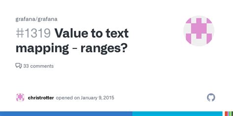 Value To Text Mapping Ranges · Issue 1319 · Grafanagrafana · Github