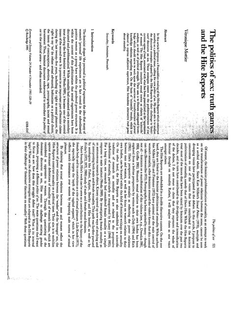Pdf The Politics Of Sex Truth Games And The Hite Reports