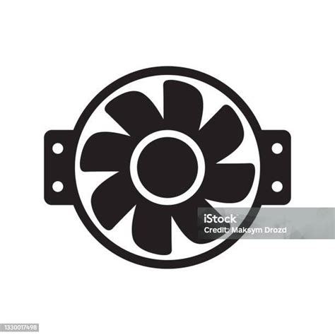 냉각 팬 아이콘 냉각 팬 벡터 기호 전기 공기 산업 표지판 블레이드가있는 전기 풍력 기후 산업 프로펠러 급기관에 대한 스톡 벡터