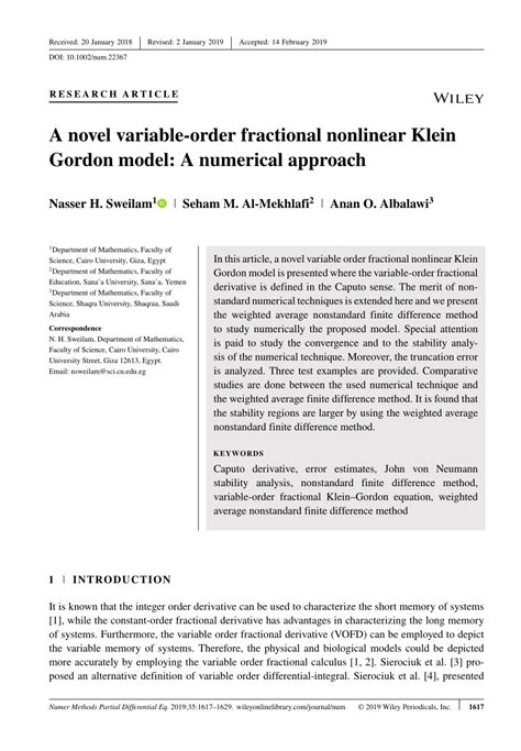 A Novel Variable‐order Fractional Nonlinear Klein Gordon Model A