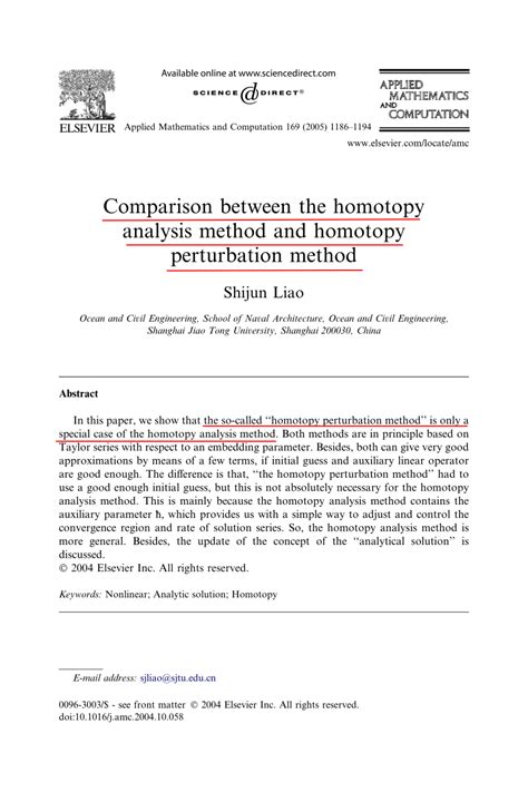 Pdf Comparison Between The Homotopy Analysis Method And The Homotopy Perturbation Method