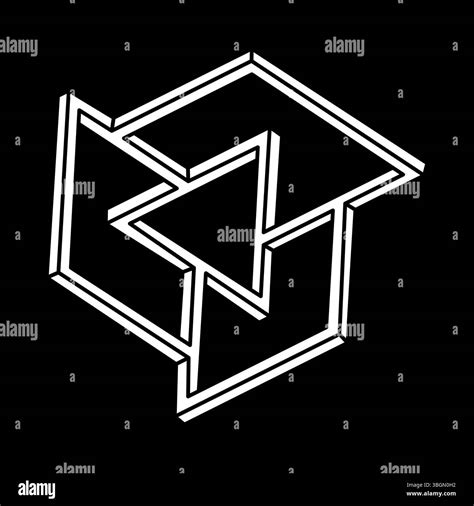 Impossible Optical Illusion Shapes Escher Style Optical Art Object