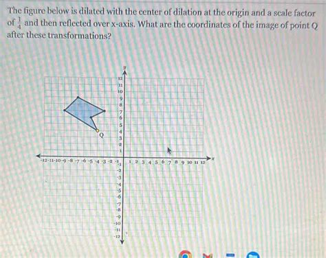 Solved The Figure Below Is Dilated With The Center Of Dilation At The Origin And A Scale Factor